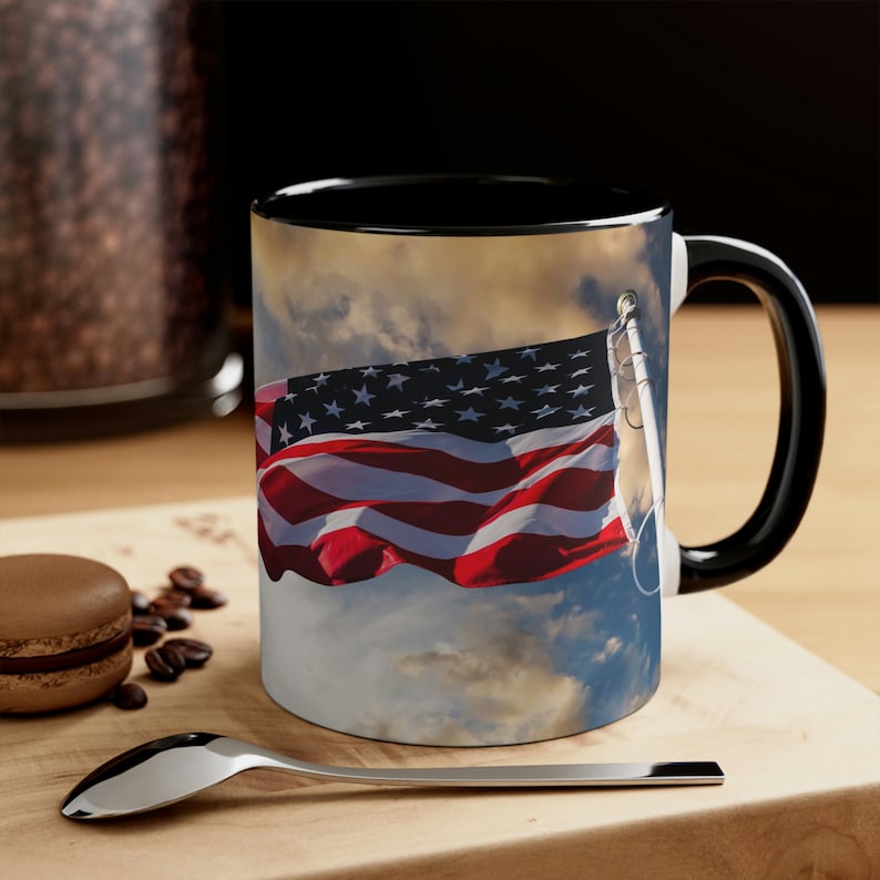 USA Pride Ceramic Coffee Cup A Stunning Display of American Flag Flying ...