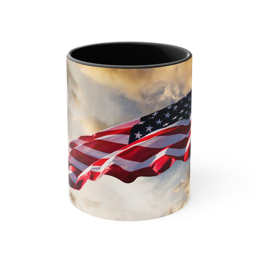 USA Pride Ceramic Coffee Cup A Stunning Display of American Flag Flying ...