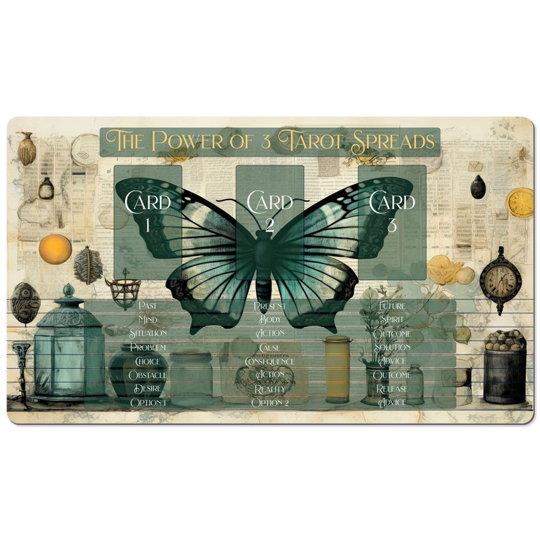 Ephemera Tarot Mat, Tarot Reading Mat, Divination Tools, Butterfly Desk ...