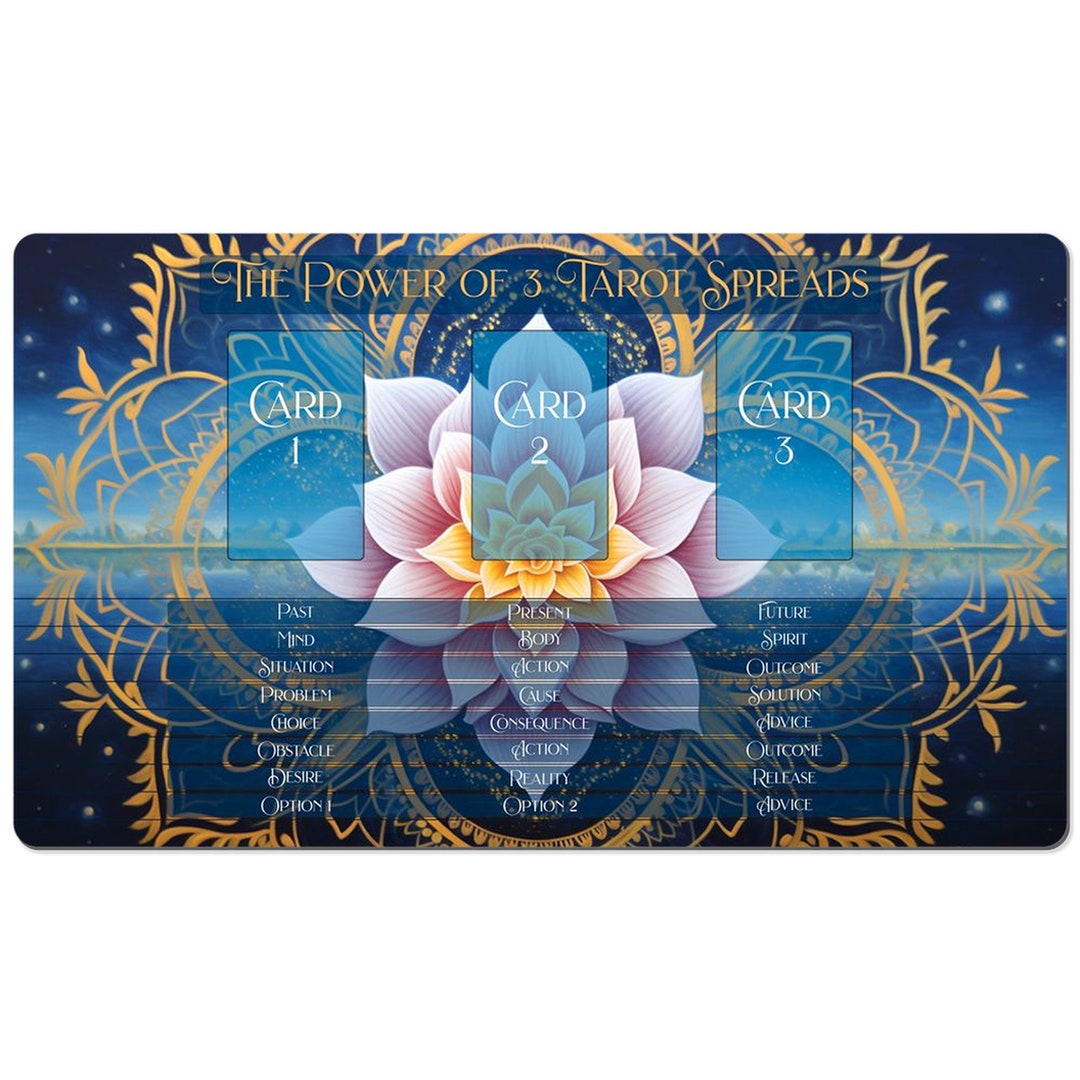Neoprene Tarot Mat, Three Card Spread, Tarot Cloth, Tarot Spread, Tarot ...