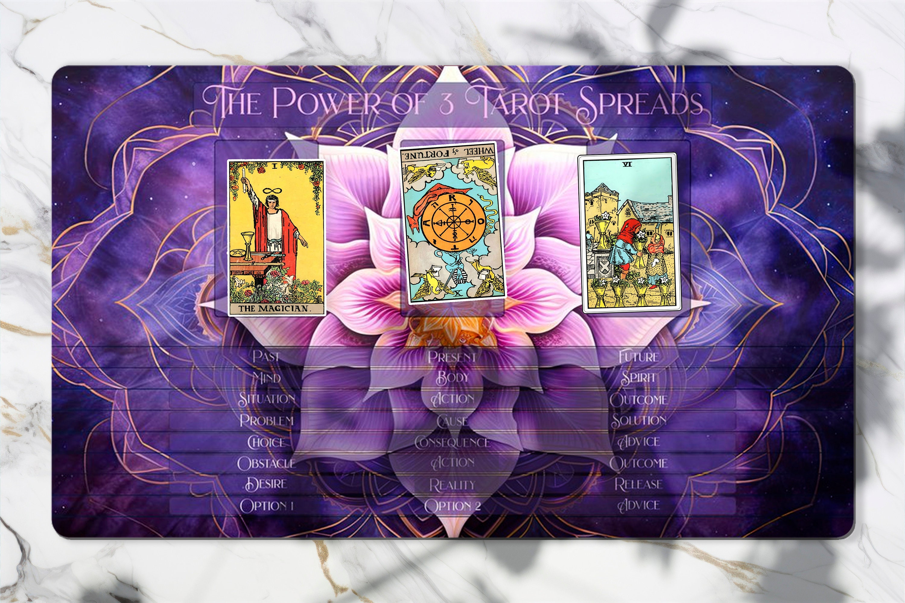 Purple Mandala Tarot Mat, Divination Tools, Tarot Tools, Tarot Card ...
