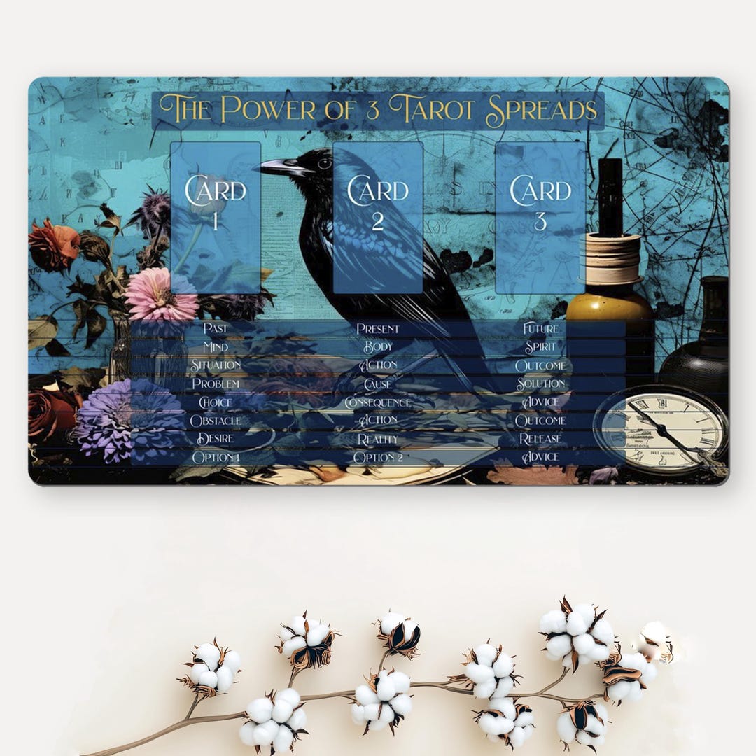 Crow Tarot Mat: Witchy Divination Desk Mat - Etsy