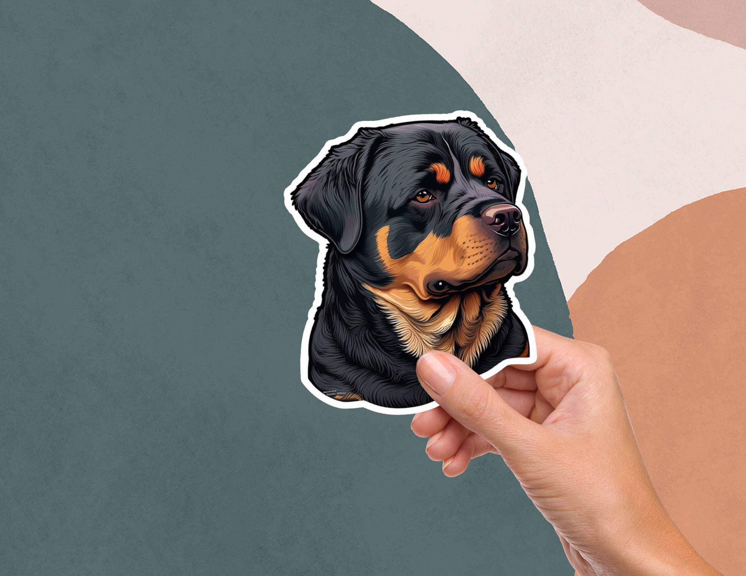 Rottweiler Sticker, Rottweiler Dog Sticker, Cute Rottweiler Dog Sticker ...