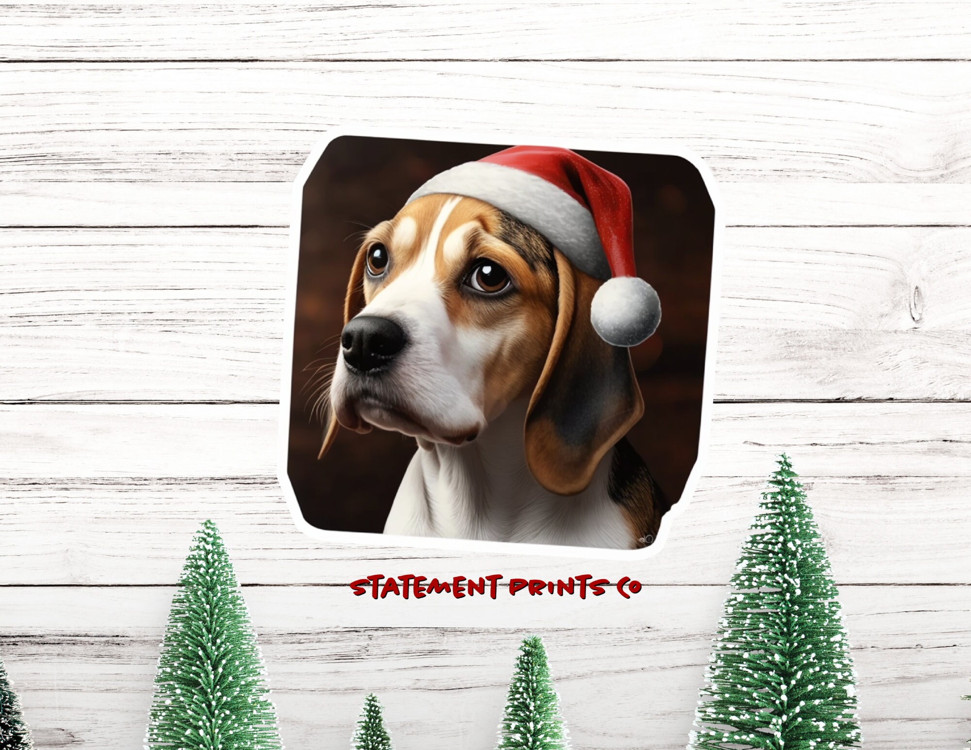 Beagle Sticker Christmas Beagle Sticker Santa Beagle - Etsy
