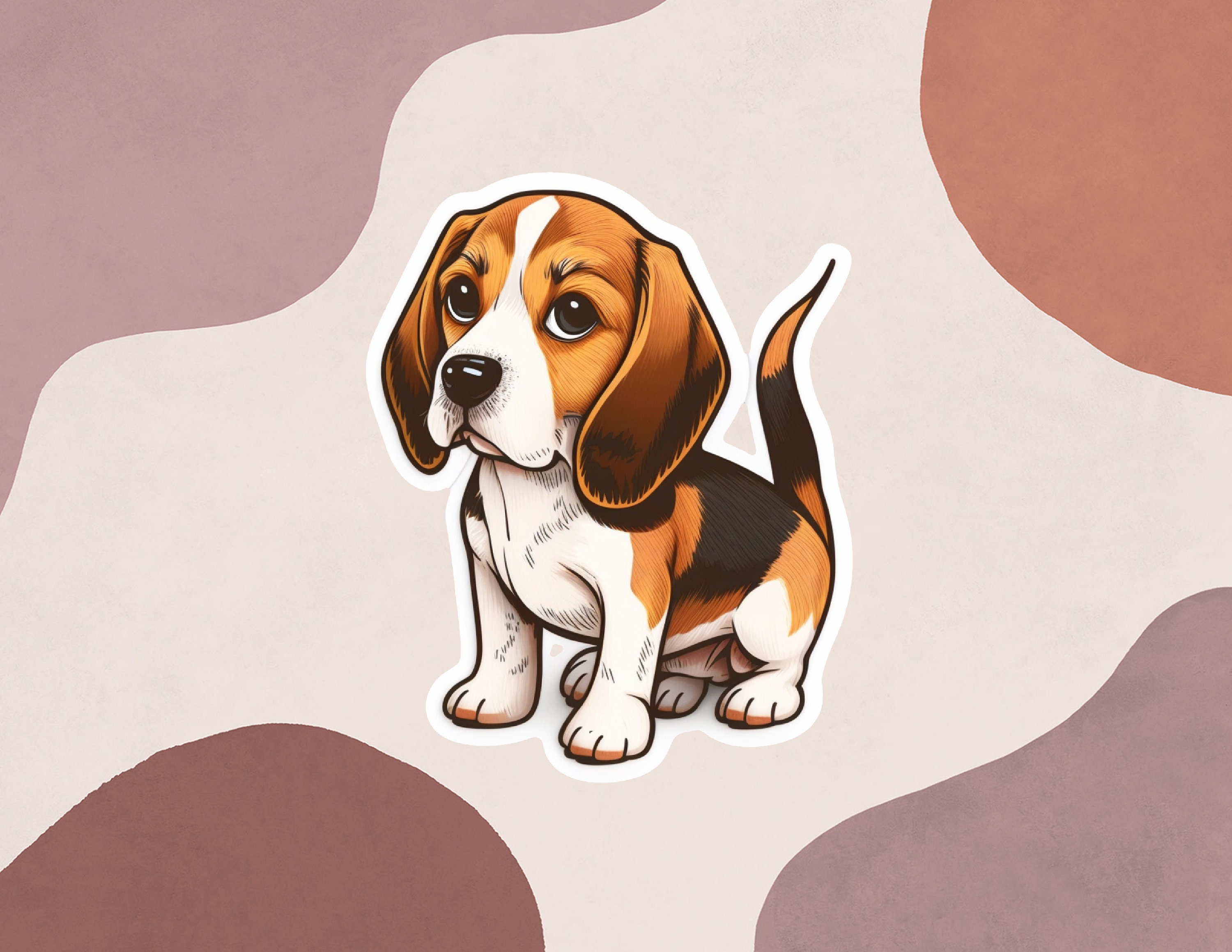 Beagle Sticker, Beagle Decal, Cute Beagle Sticker, Cute Beagle Decal ...