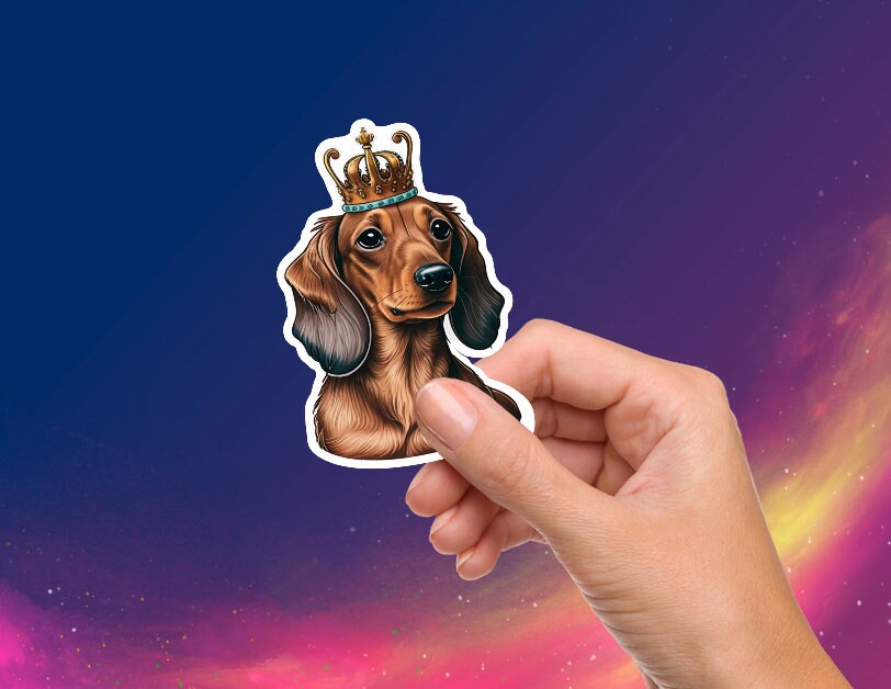 Royal Dachshund wiener Dog Cartoon, Prince, Princess, King, Queen, Dog ...
