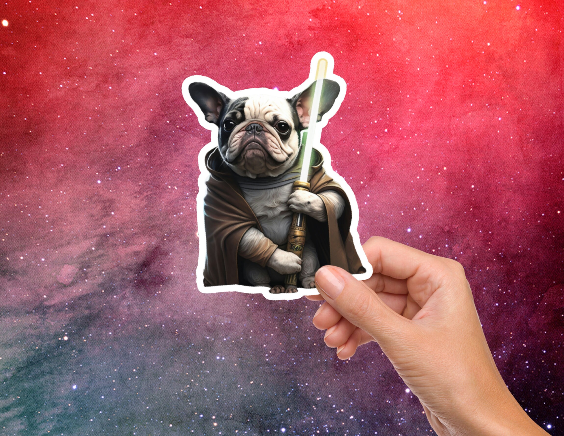 French Bull Dog Sticker, Jedi French Bull Dog Sticker, Jedi French Bull ...