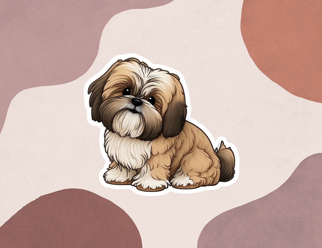 Shih Tzu Sticker, Shih Tzu Decal, Cute Shih Tzu Decal, Cute Shih Tzu ...