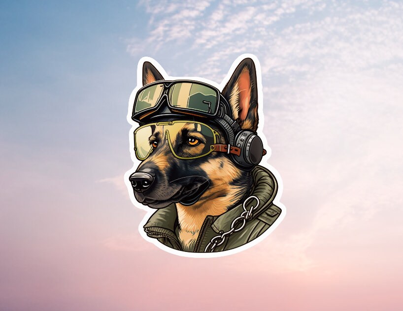 German Shepard, Combat, Military, Aviators, Glasses, Goggles, Cartoon ...