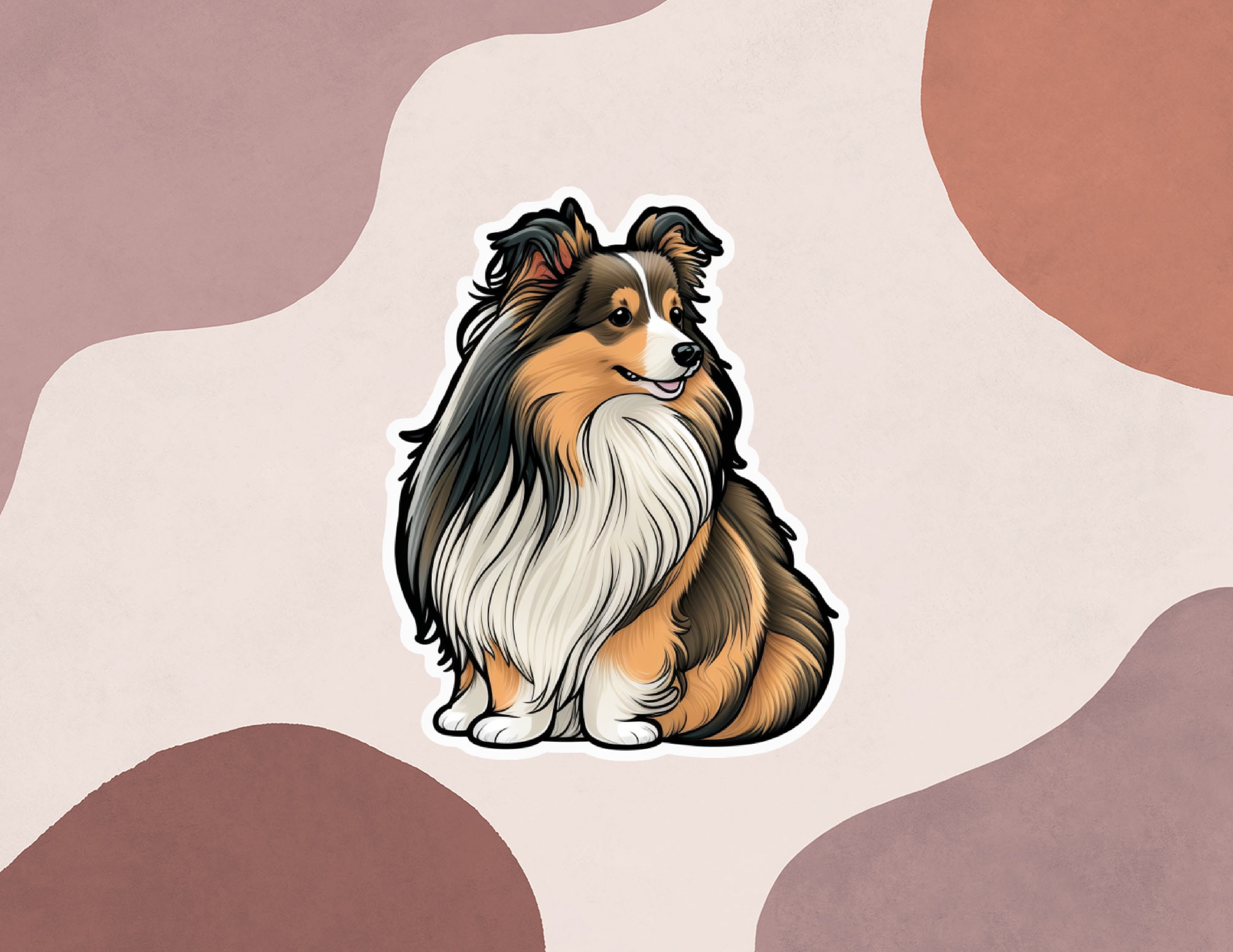 Sheltie Sticker, Shetland Sheepdog Sticker, Sheltie Decal, Cute Sheltie ...