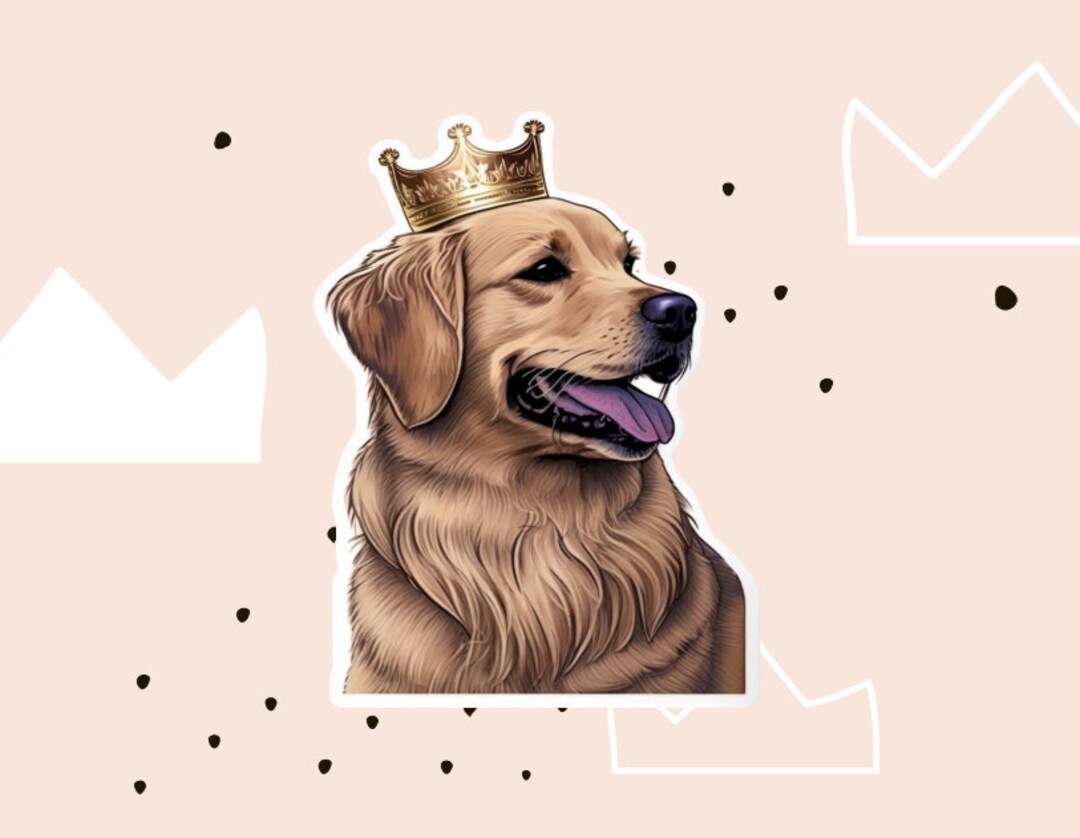 Royal Retriever Cartoon Prince Princess King Queen Dog - Etsy