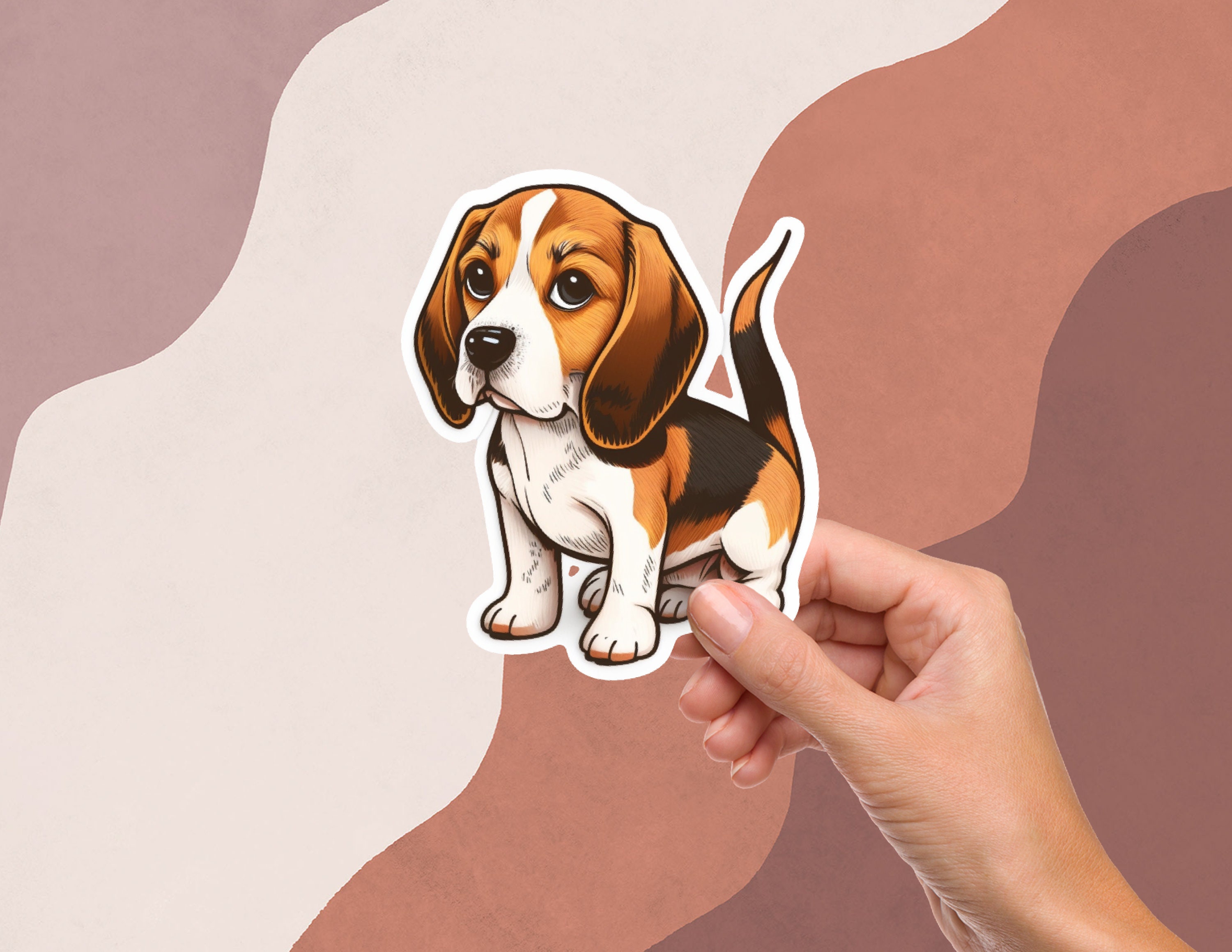 Beagle Sticker, Beagle Decal, Cute Beagle Sticker, Cute Beagle Decal ...