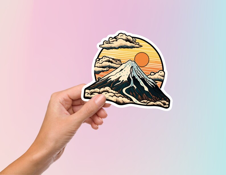 Mount Fuji Sticker Fuji Sticker Japan Sticker Japan Mount - Etsy