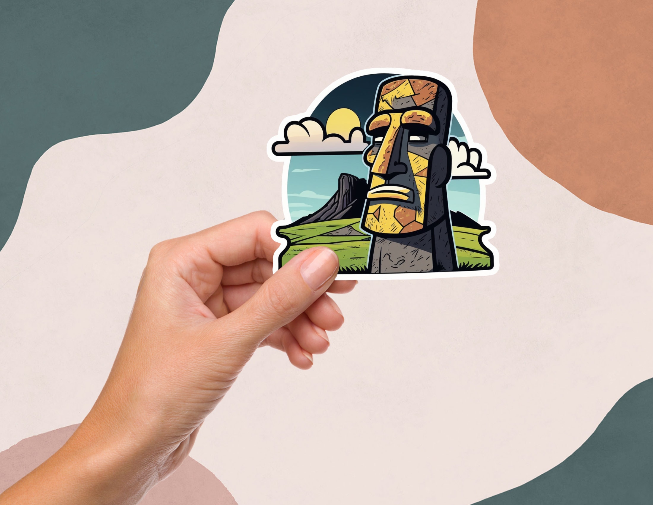 Easter Island Sticker Moai Head Sticker Easter Island - Etsy