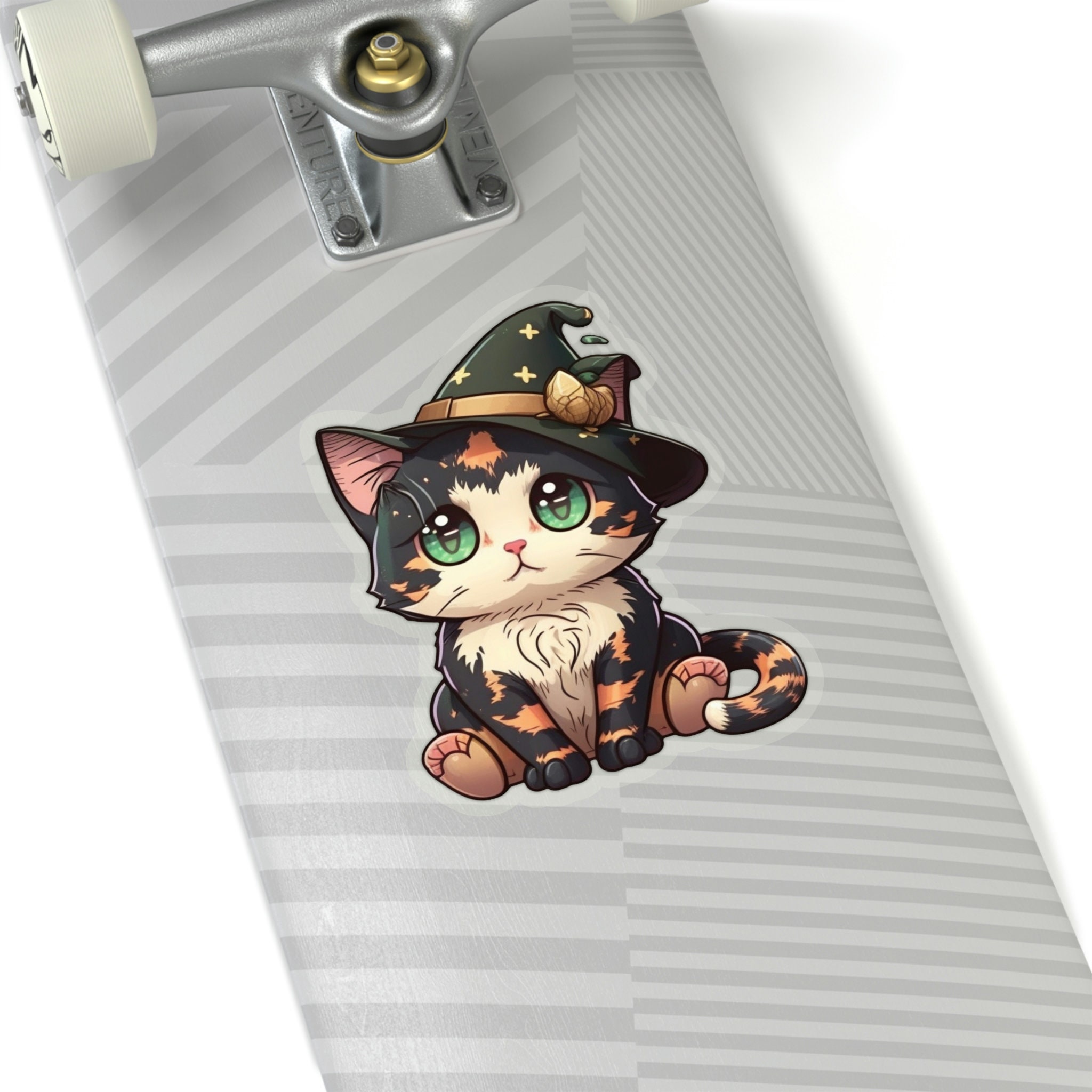 Calico Cat Sticker, Cute Calico Cat Sticker, Halloween Cat Sticker ...
