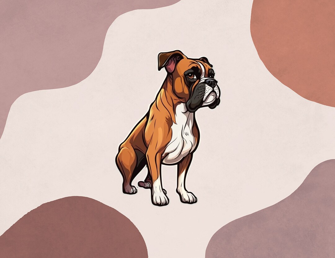 Boxer Sticker, Boxer Dog Sticker, Cute Boxer Dog Sticker, Boxer Decal ...