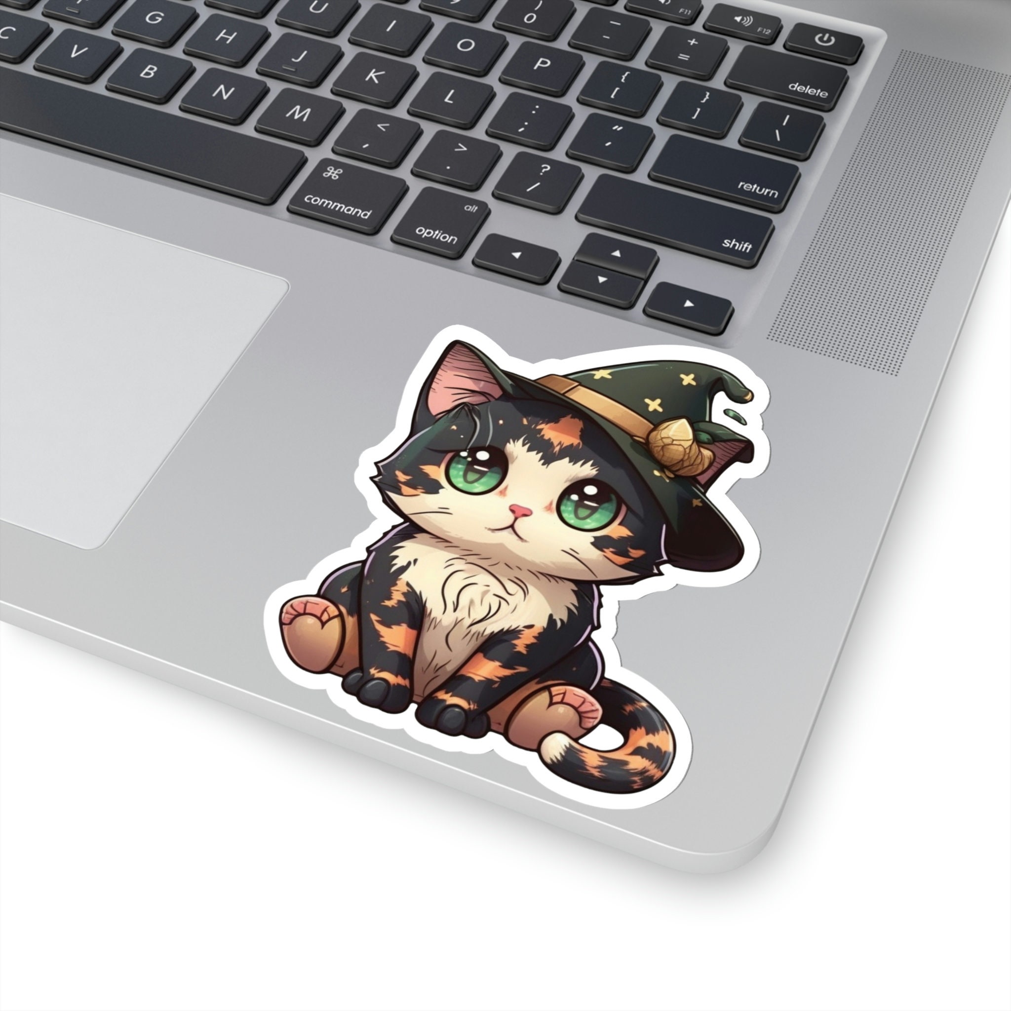 Calico Cat Sticker, Cute Calico Cat Sticker, Halloween Cat Sticker ...