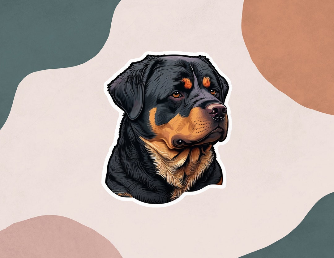Rottweiler Sticker, Rottweiler Dog Sticker, Cute Rottweiler Dog Sticker ...