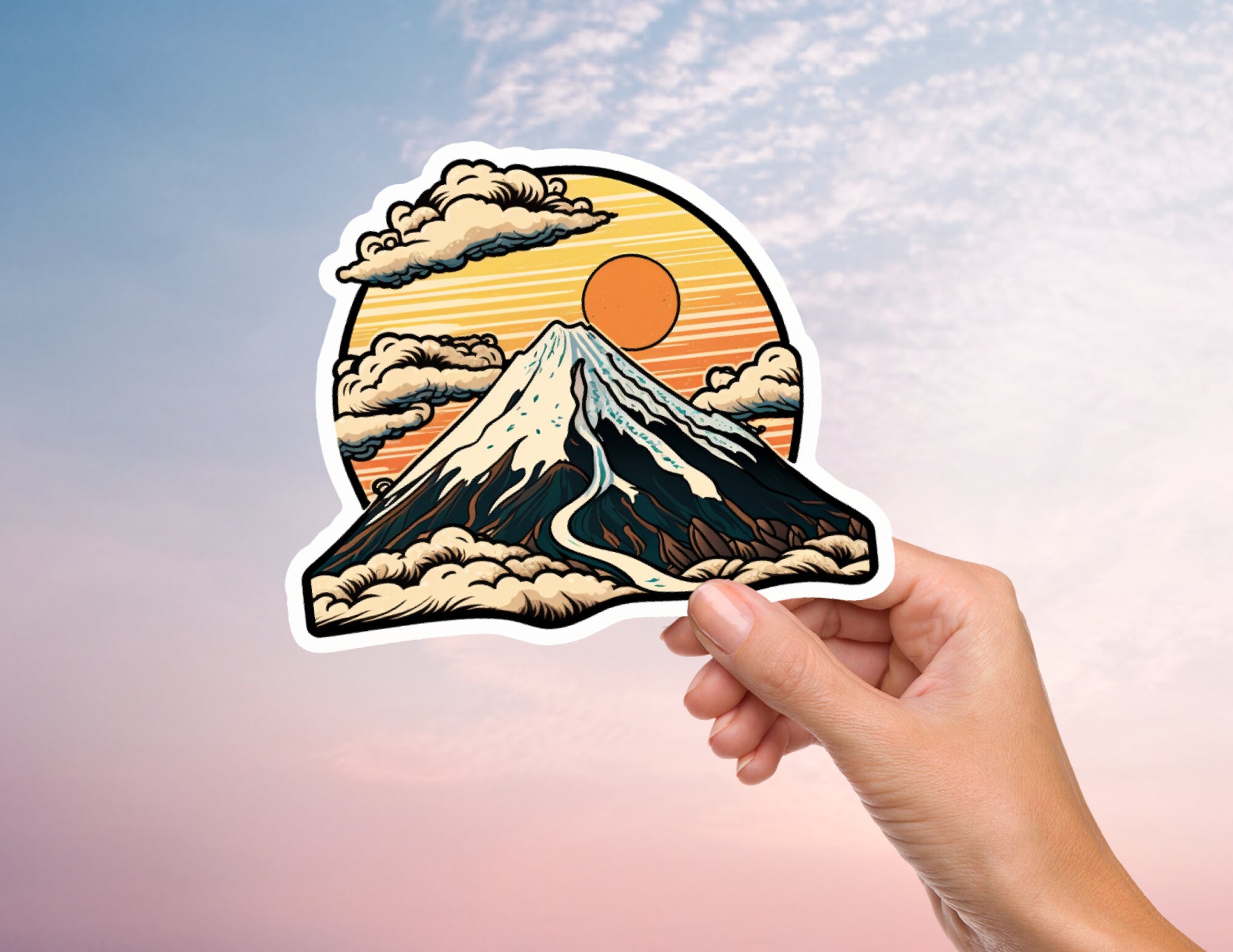 Mount Fuji Sticker Fuji Sticker Japan Sticker Japan Mount - Etsy