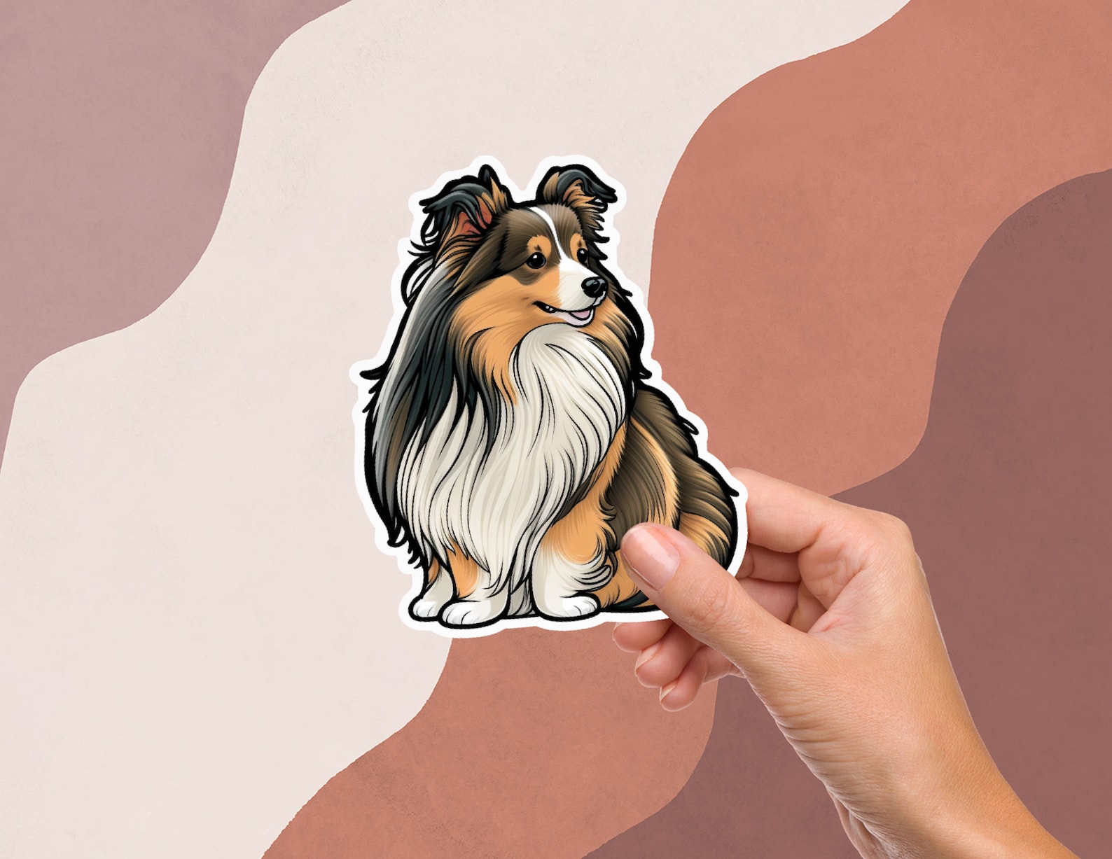 Sheltie Sticker, Shetland Sheepdog Sticker, Sheltie Decal, Cute Sheltie ...