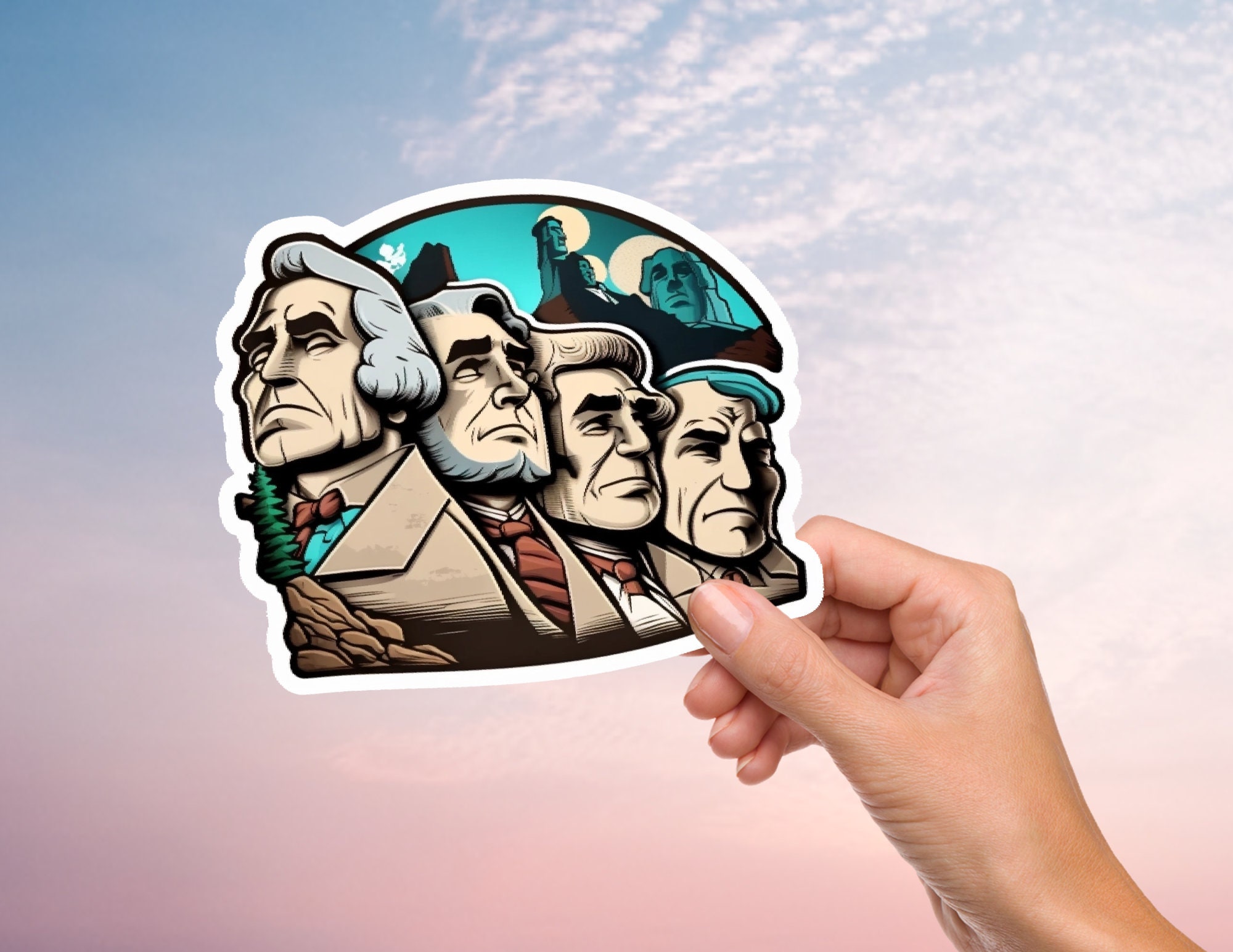 Mountain Rushmore Sticker Retro Mount Rushmore Sticker Mt. - Etsy