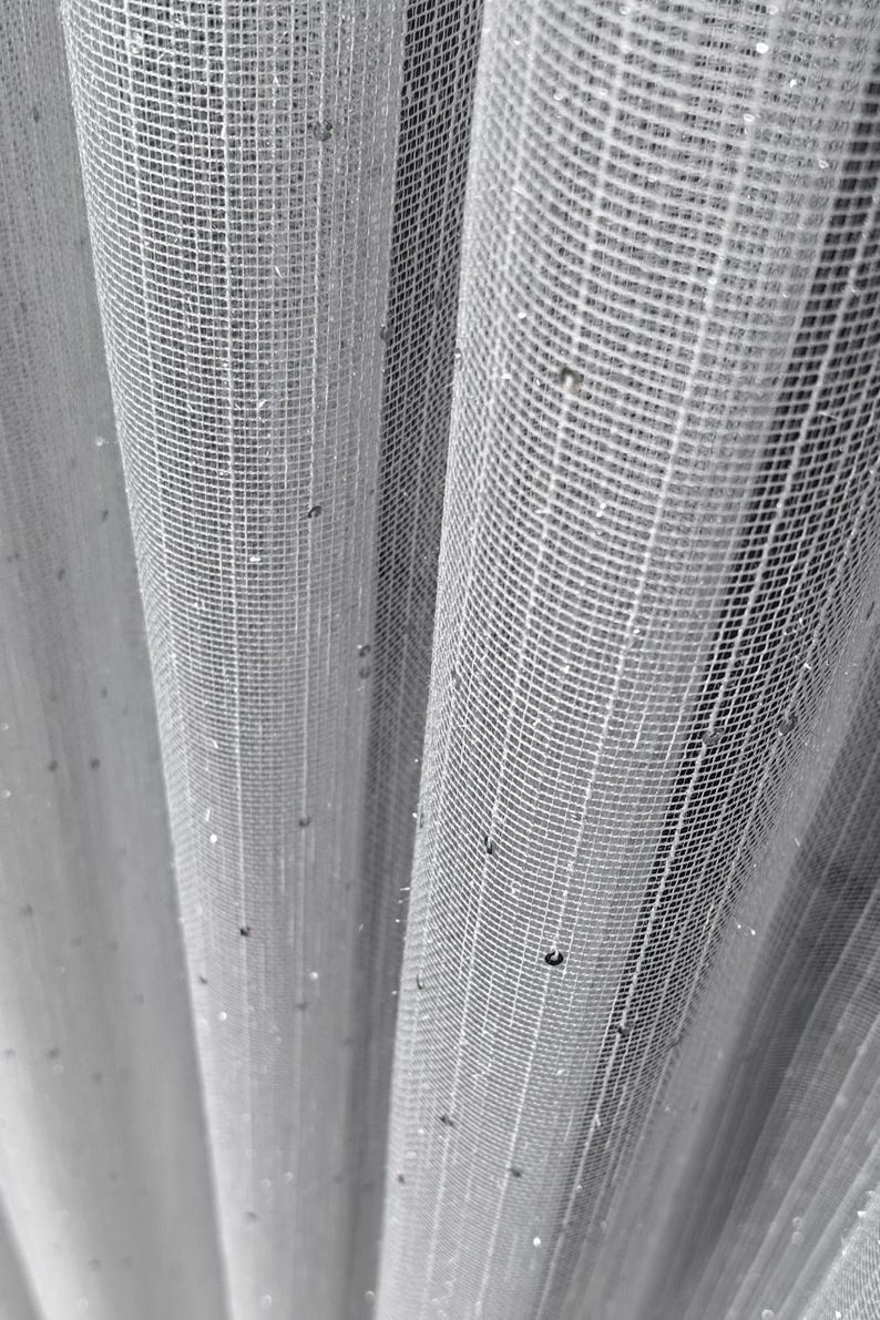 Modern White Linen Sheer Curtains for Living Room, Custom Size Luxury ...