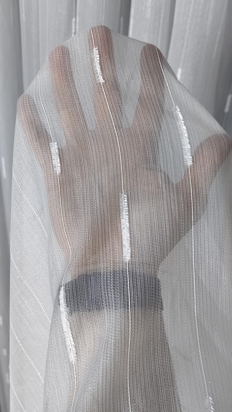 White Sheer Curtain Panel, Modern Living Room Tulle, Grommet Top - Etsy