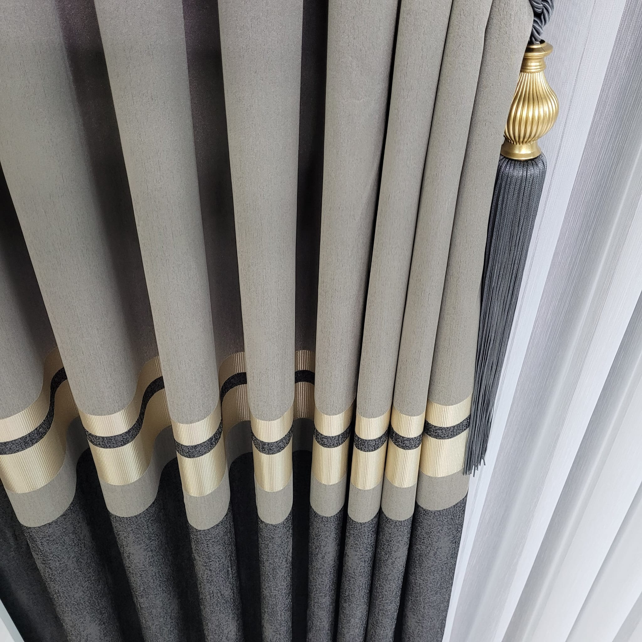 Color Block Curtain, 3 Colors, Custom Made Curtain Panels, Luxury ...