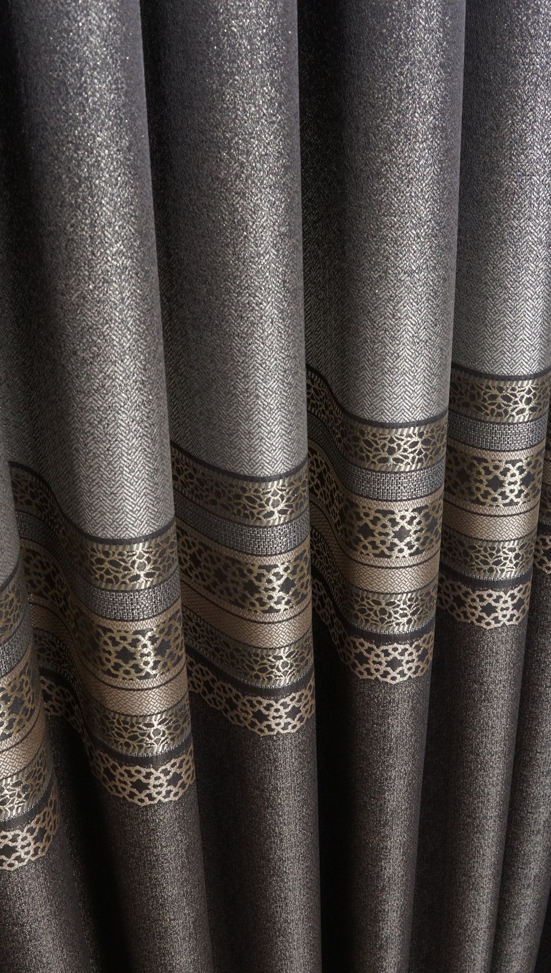 Color Block Curtains, Luxury Custom Made Curtain Panels, Modern ...