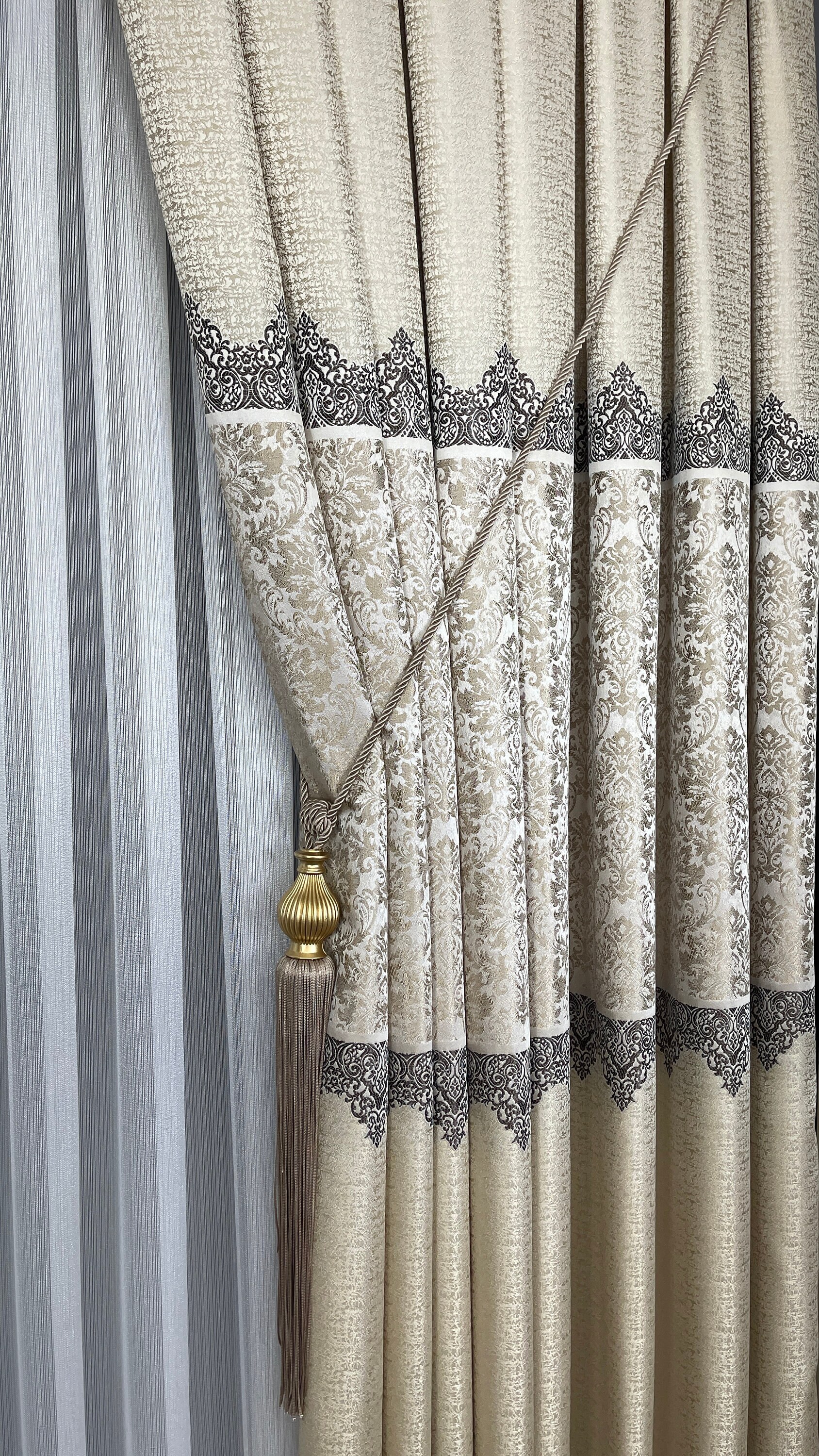 Modern Geometric Curtain Panels, Custom Handmade Curtains, Luxury ...