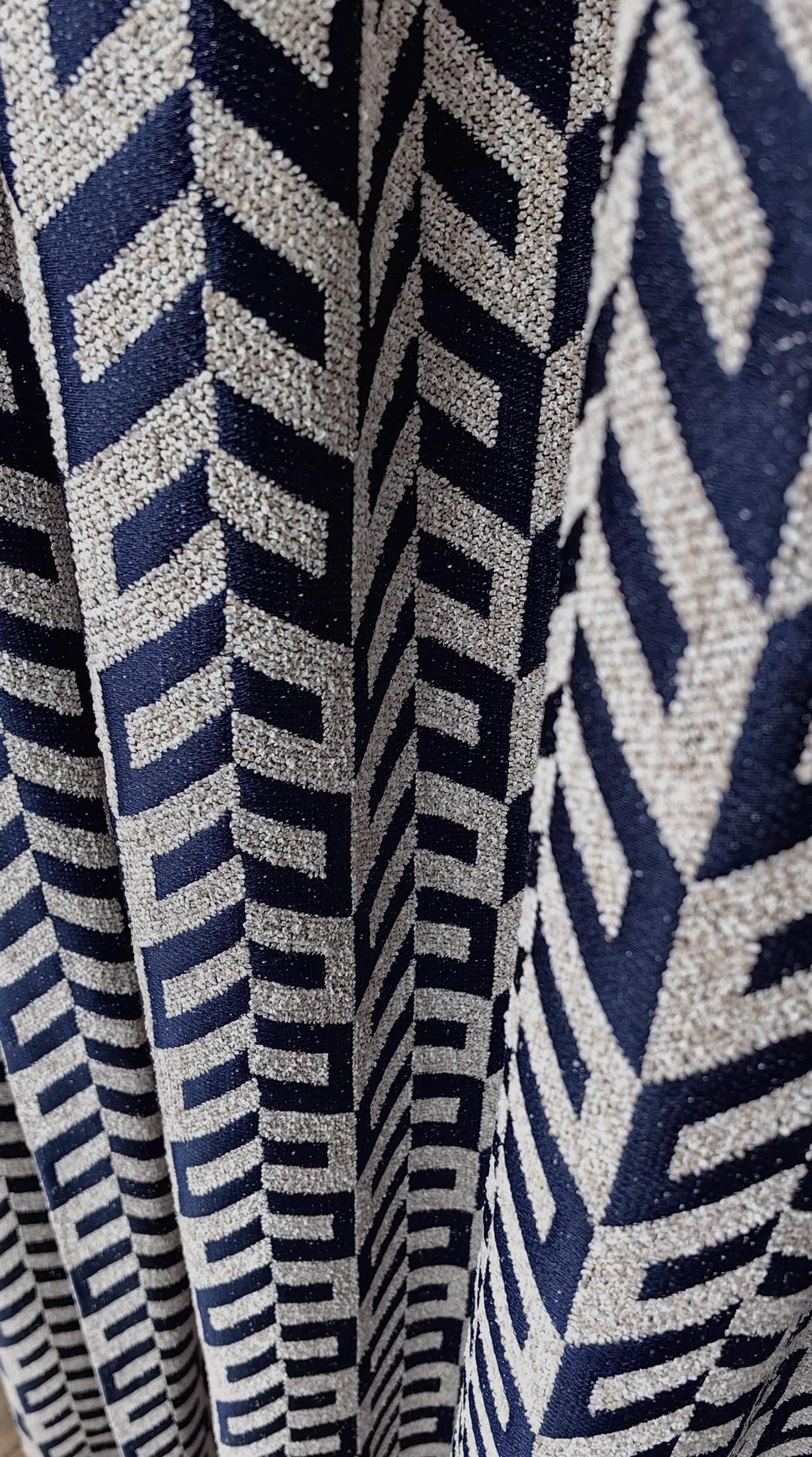 Modern Geometric Linen Curtain, 6 Colors, Custom Made Curtain Panels ...