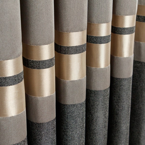 Color Block Curtains - Etsy