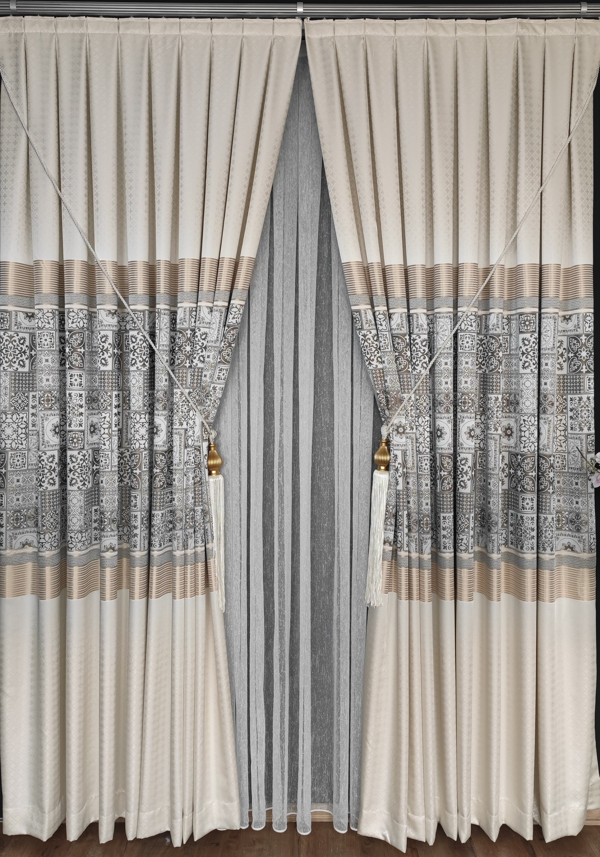 Modern Geometric Curtain Panels, Custom Handmade Curtains, Luxury ...