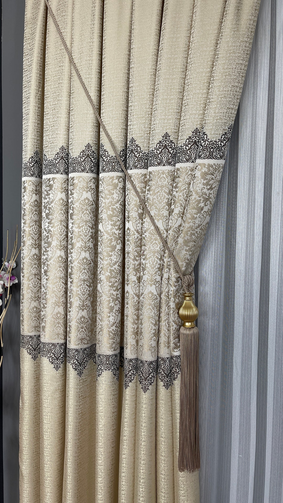 Modern Geometric Curtain Panels, Custom Handmade Curtains, Luxury ...