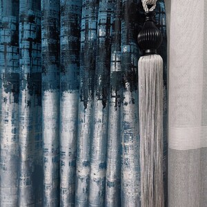 Color Block Curtain, 3 Colors, Custom Made Curtain Panels, Luxury ...