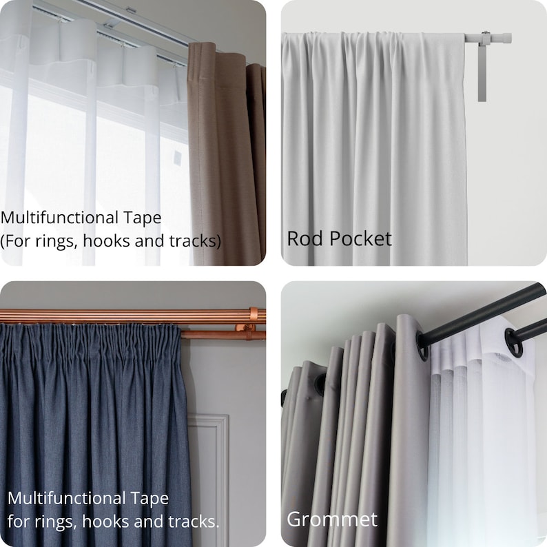 Color Block Curtain, 3 Colors, Custom Made Curtain Panels, Luxury ...