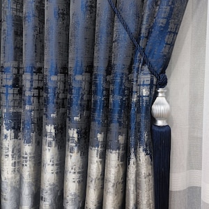 Color Block Curtain, 3 Colors, Custom Made Curtain Panels, Luxury ...
