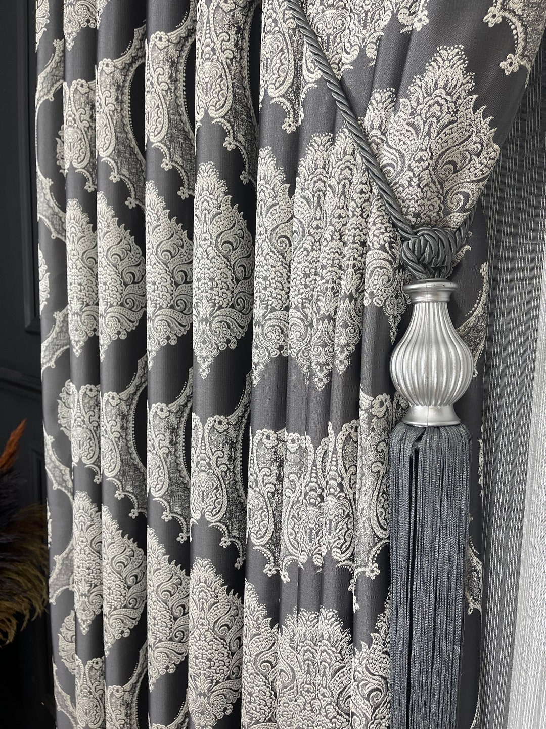 Color Block Curtain, 3 Colors, Custom Made Curtain Panels, Luxury ...