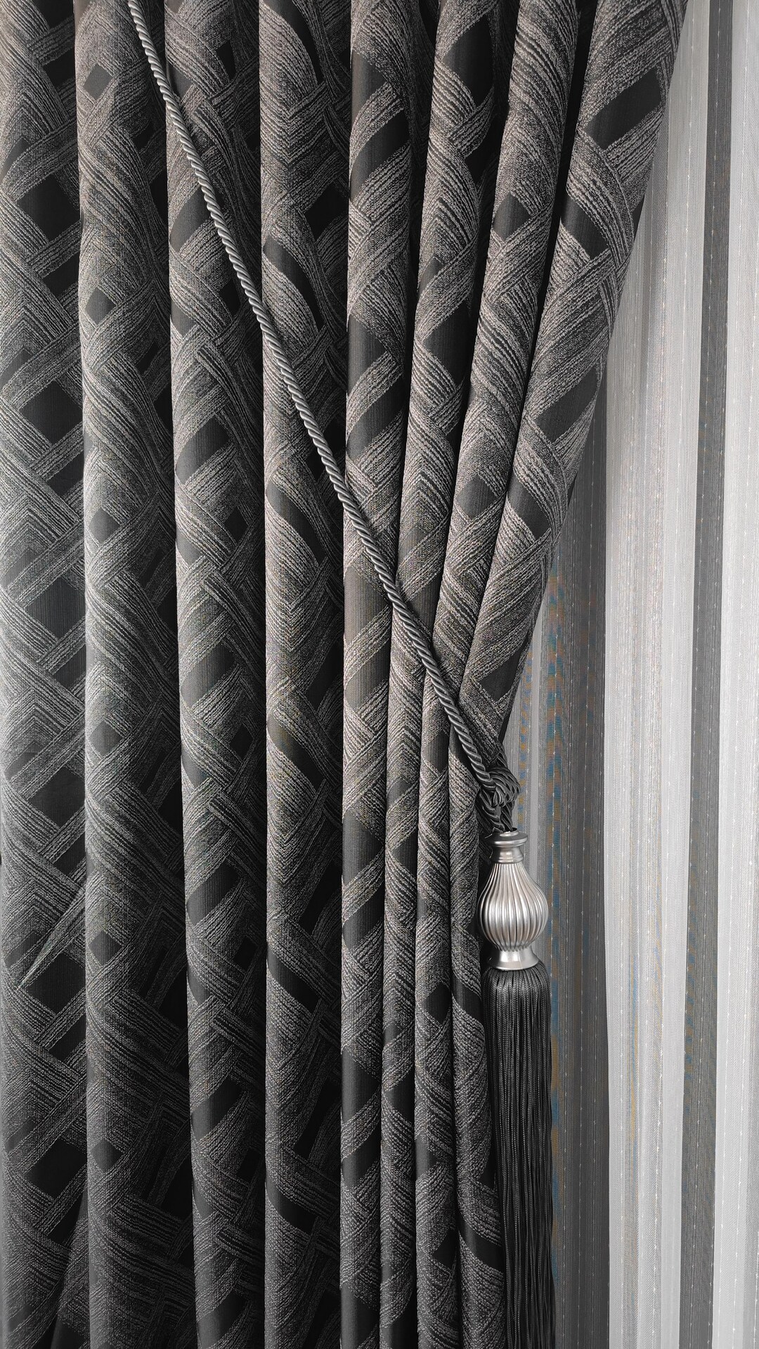 Color Block Curtain, 3 Colors, Custom Made Curtain Panels, Luxury ...