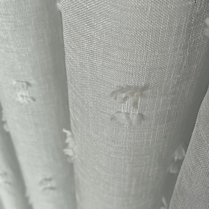 White Sheer Modern Curtains for Living Room, Custom Size Luxury Sheer ...