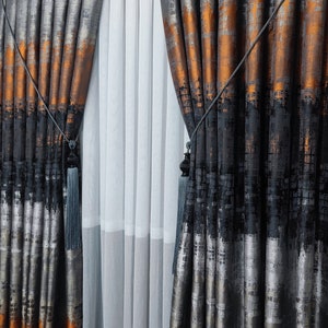 Luxury Color Block Jacquard Curtains – Custom Made Elegance, 4 Colors ...