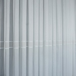 Gold Shiny Stripe White Linen Sheer Curtains for Living Room, Custom ...