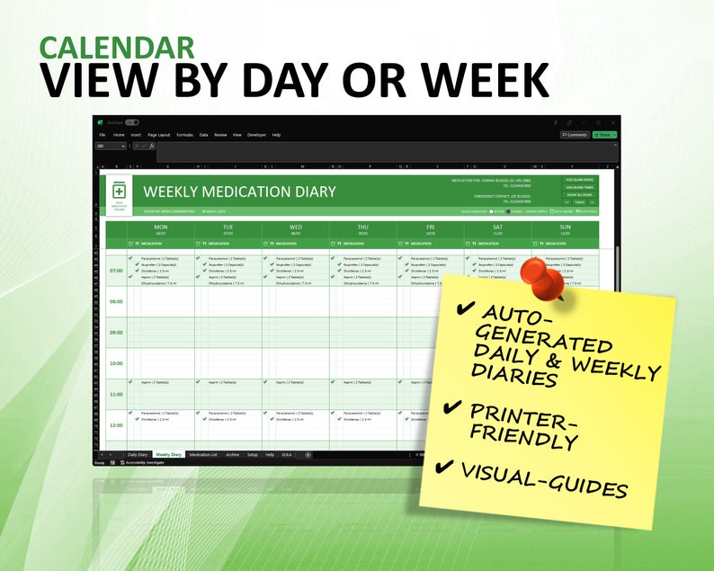 Ultimate Medication Tracker Spreadsheet - Etsy