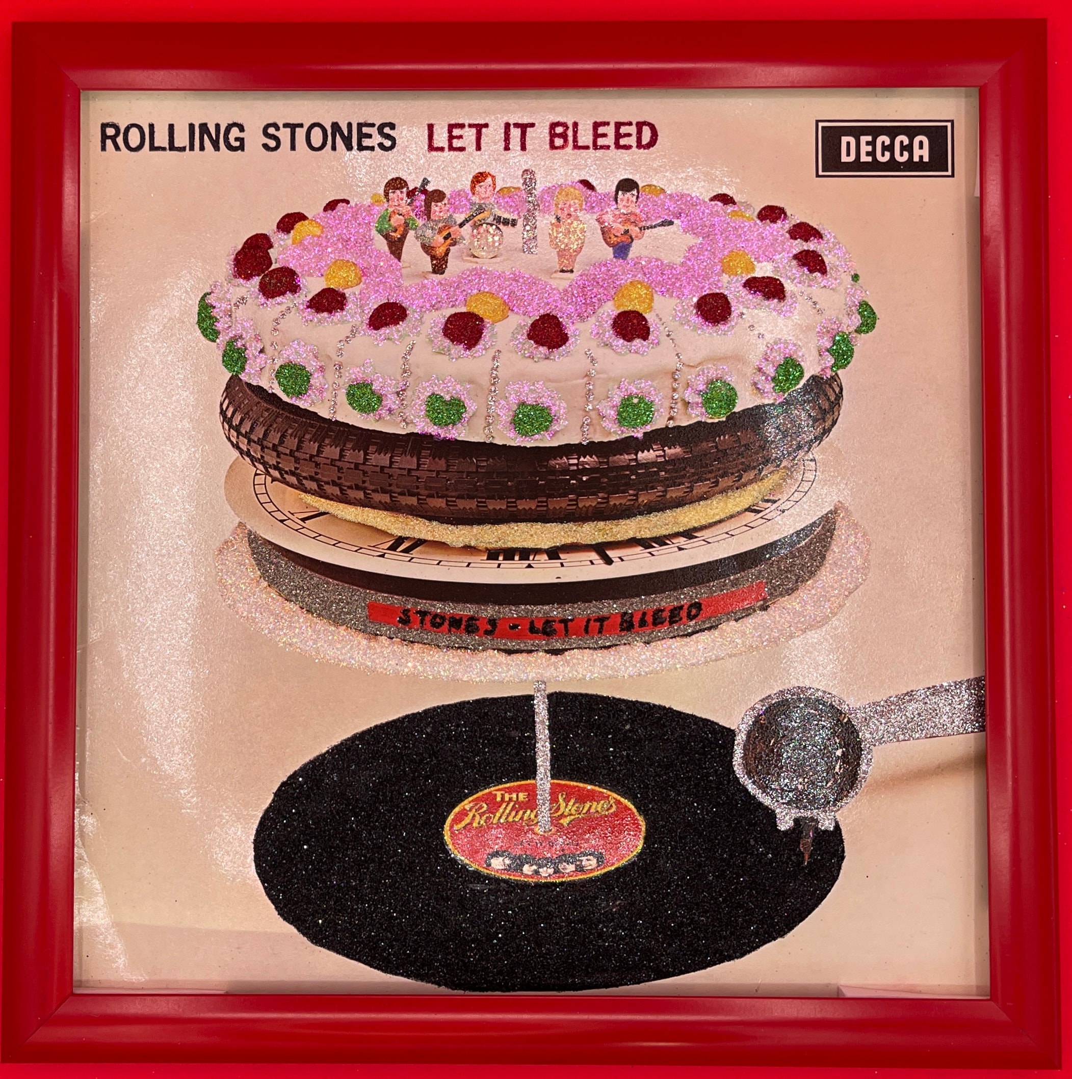 Rolling Stones Let It Bleed Framed Glitter Enhanced Vintage Record ...