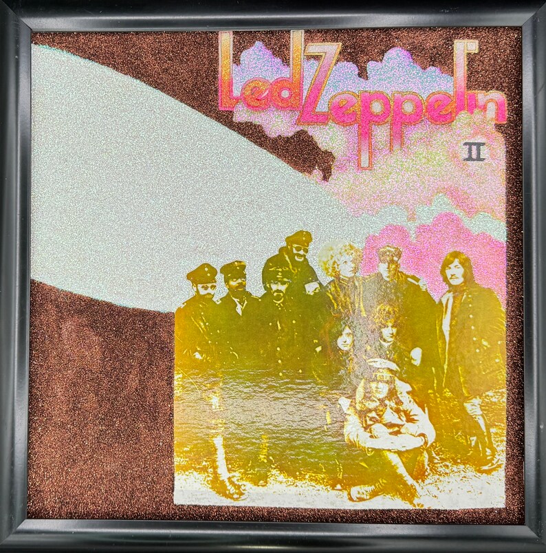 Led Zeppelin II Glitter Enhanced Framed Vintage Record Album Cover ...