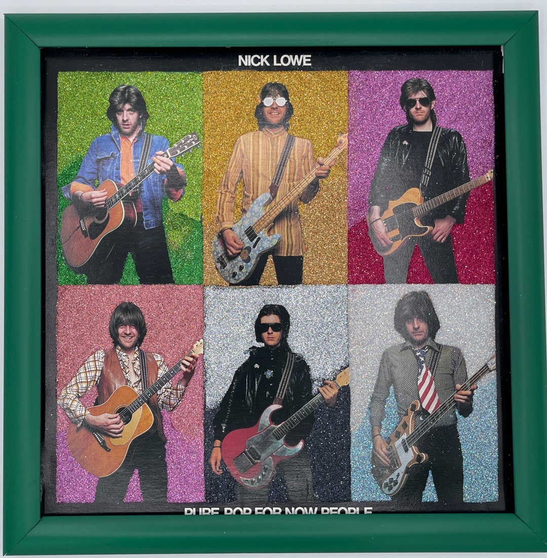 Nick Lowe Pure Pop for Now People Glittered Framed Vintage Record Album ...