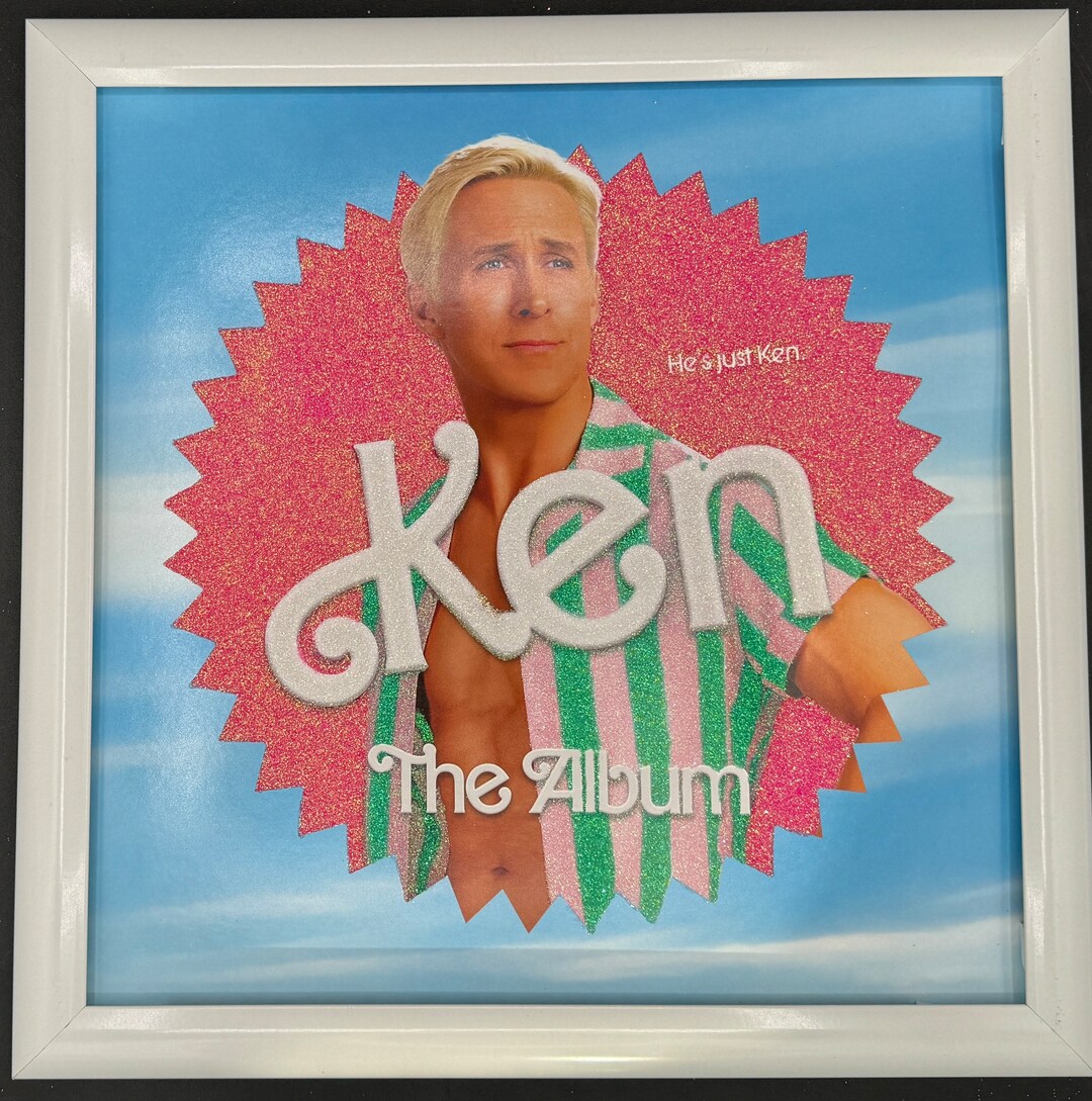Ken the Album Barbie Movie Soundtrack Glittered Framed Record Album ...