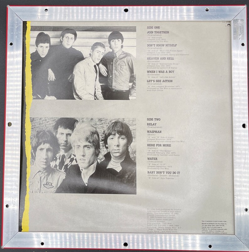 The WHO Rarities Vol. 2 Glittered Framed Vintage Vinyl Album Cover ...