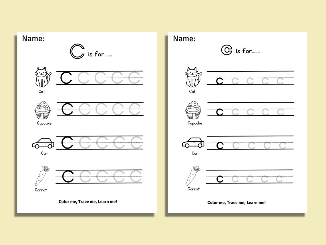 Printable Alphabet Worksheet for Preschool and Kindergarten. Color ...