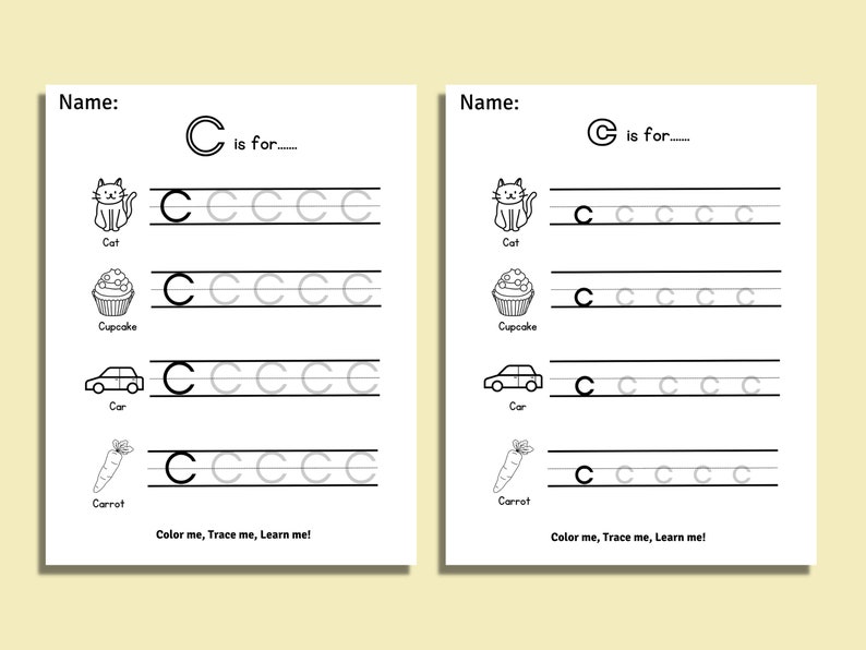 Printable Alphabet Worksheet for Preschool and Kindergarten. Color ...